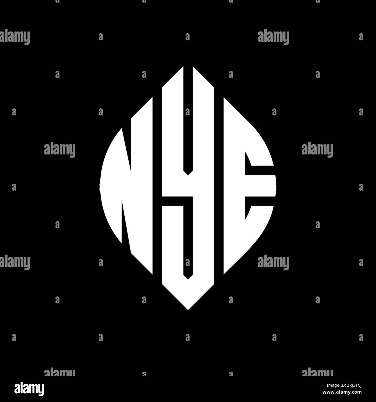 NYE circle letter logo design with circle and ellipse shape. NYE ...