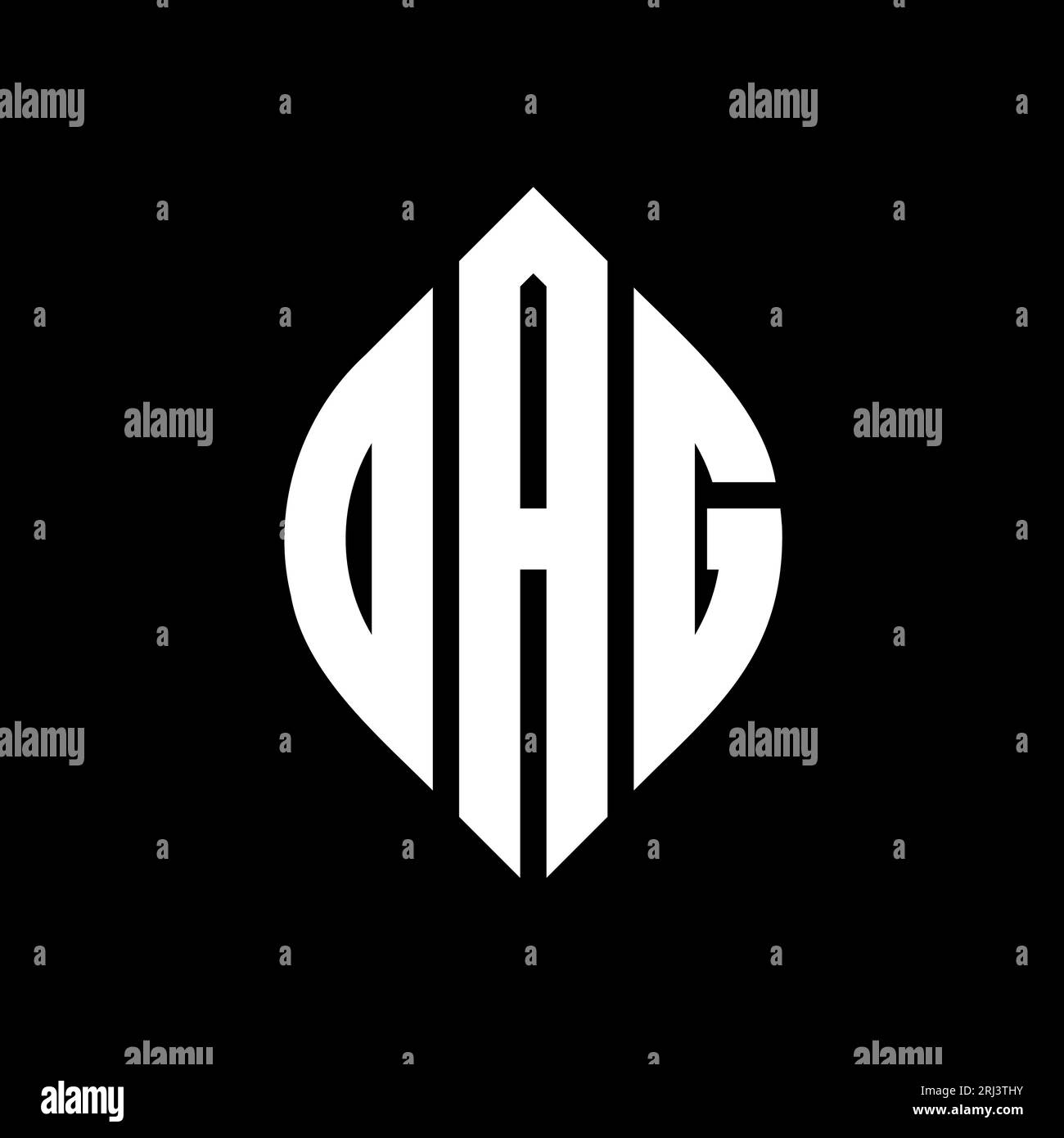 OAG circle letter logo design with circle and ellipse shape. OAG ...