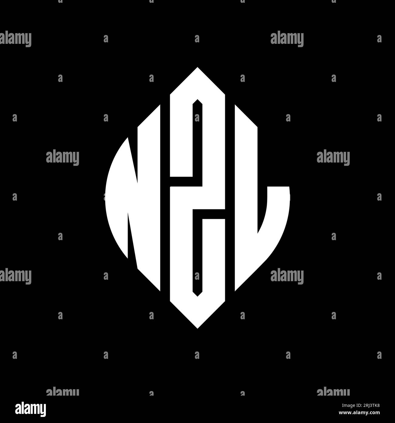 NZL circle letter logo design with circle and ellipse shape. NZL ...