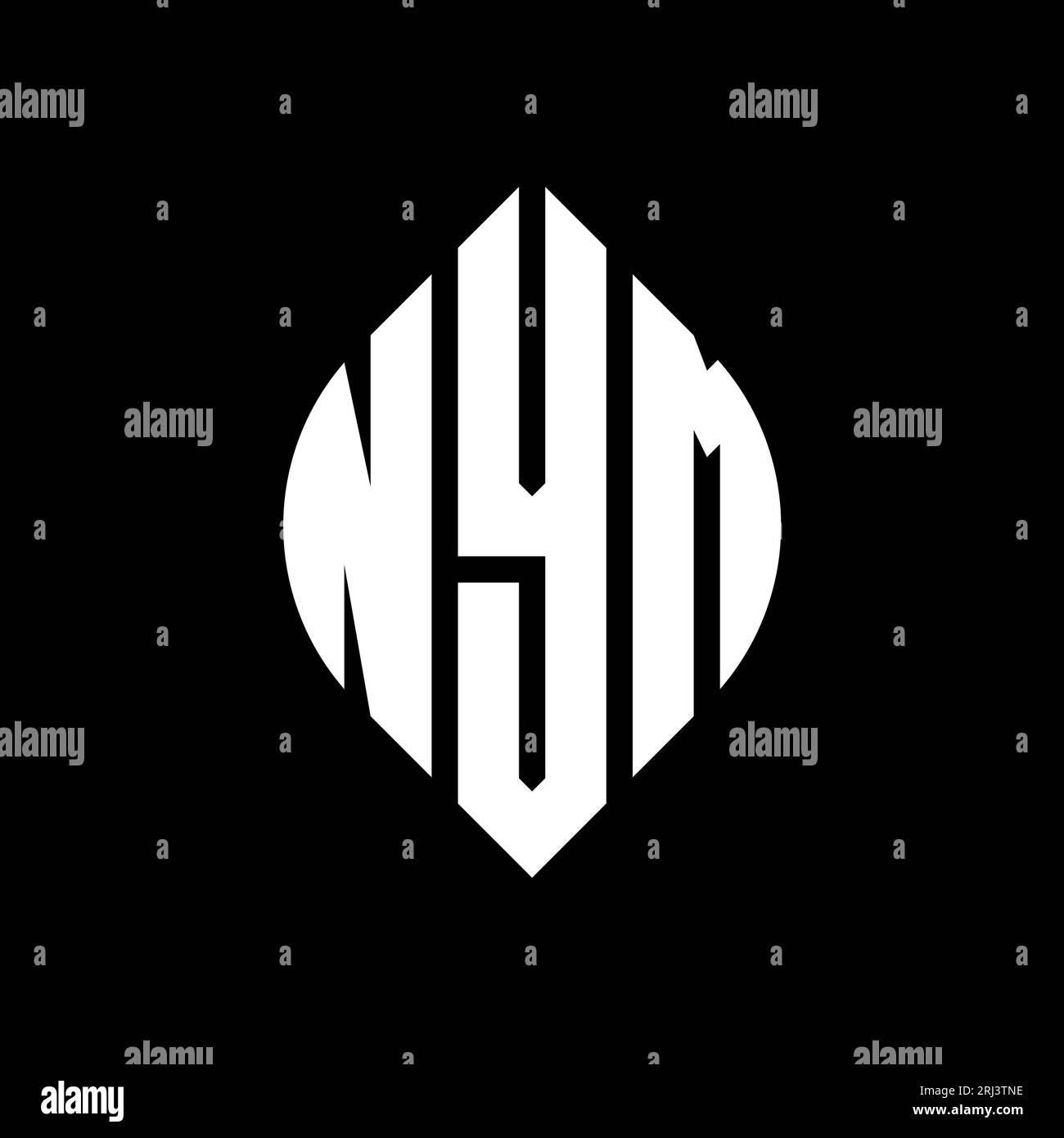 NYM circle letter logo design with circle and ellipse shape. NYM ...