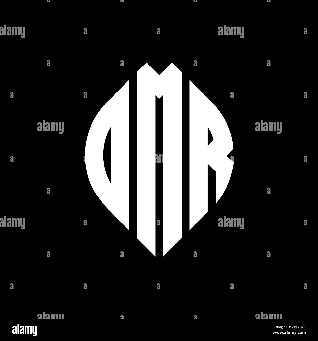 OMR circle letter logo design with circle and ellipse shape. OMR ellipse letters with ...