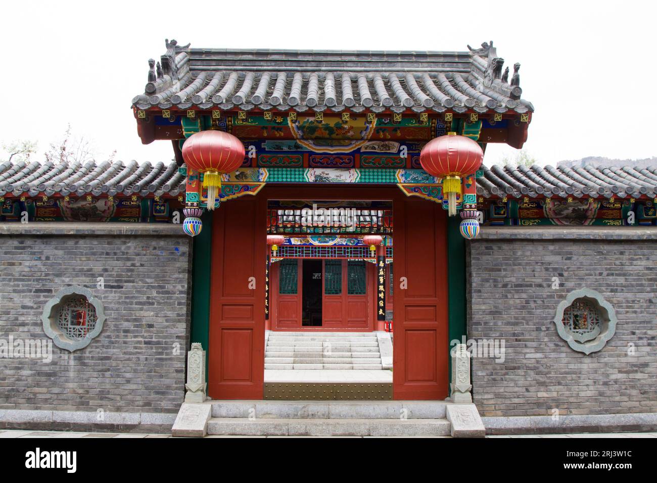 Chinese traditional style of temple architecture in Baiyang Valley ...