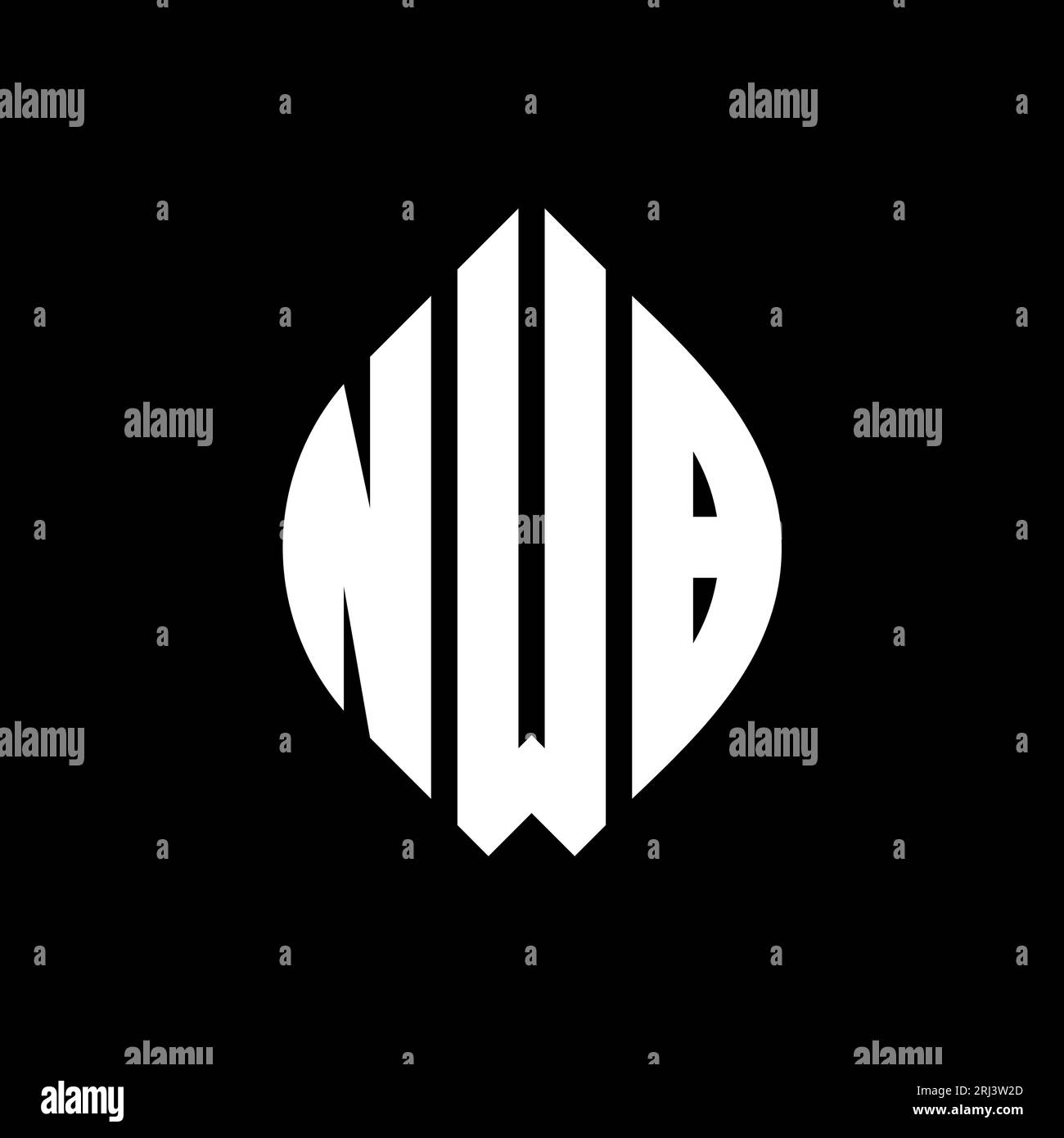 NWB circle letter logo design with circle and ellipse shape. NWB ...