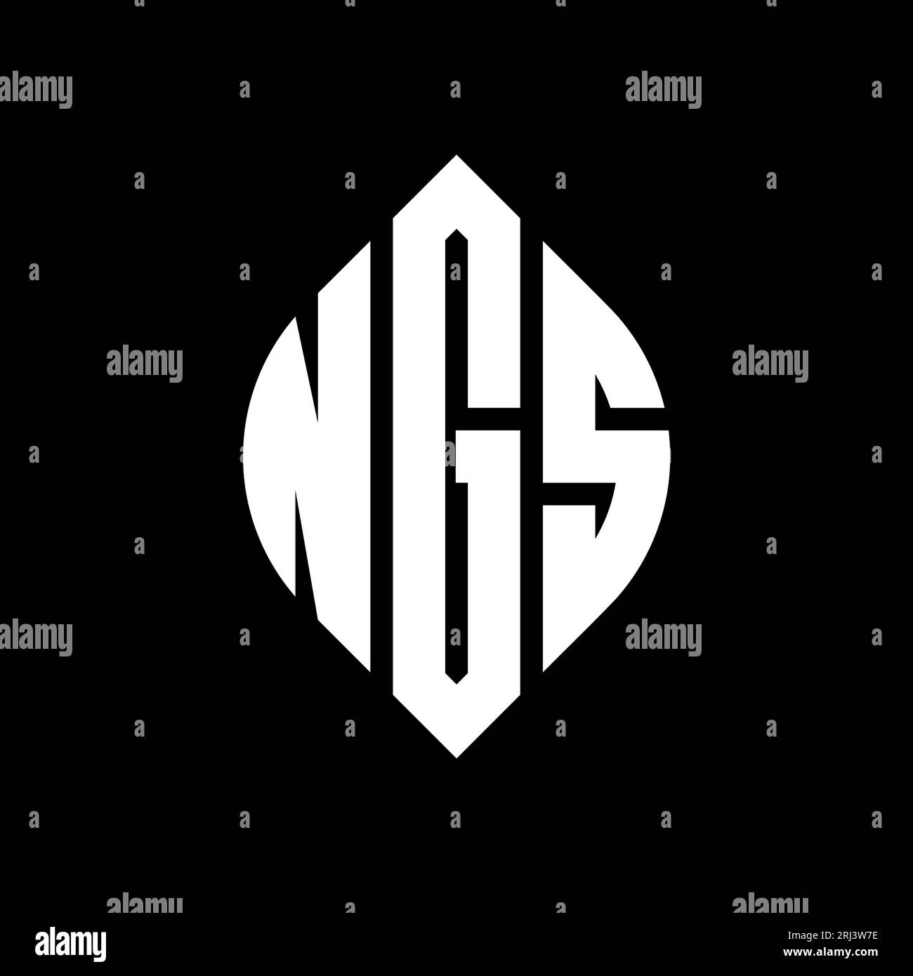 NGS circle letter logo design with circle and ellipse shape. NGS ...