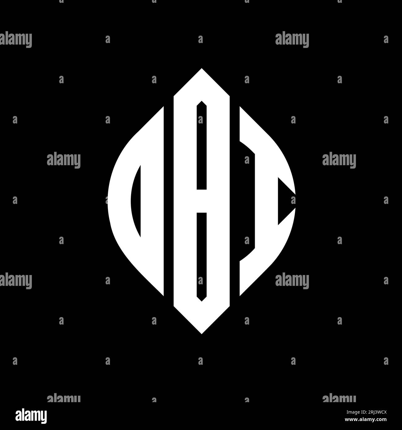 OBI circle letter logo design with circle and ellipse shape. OBI ...