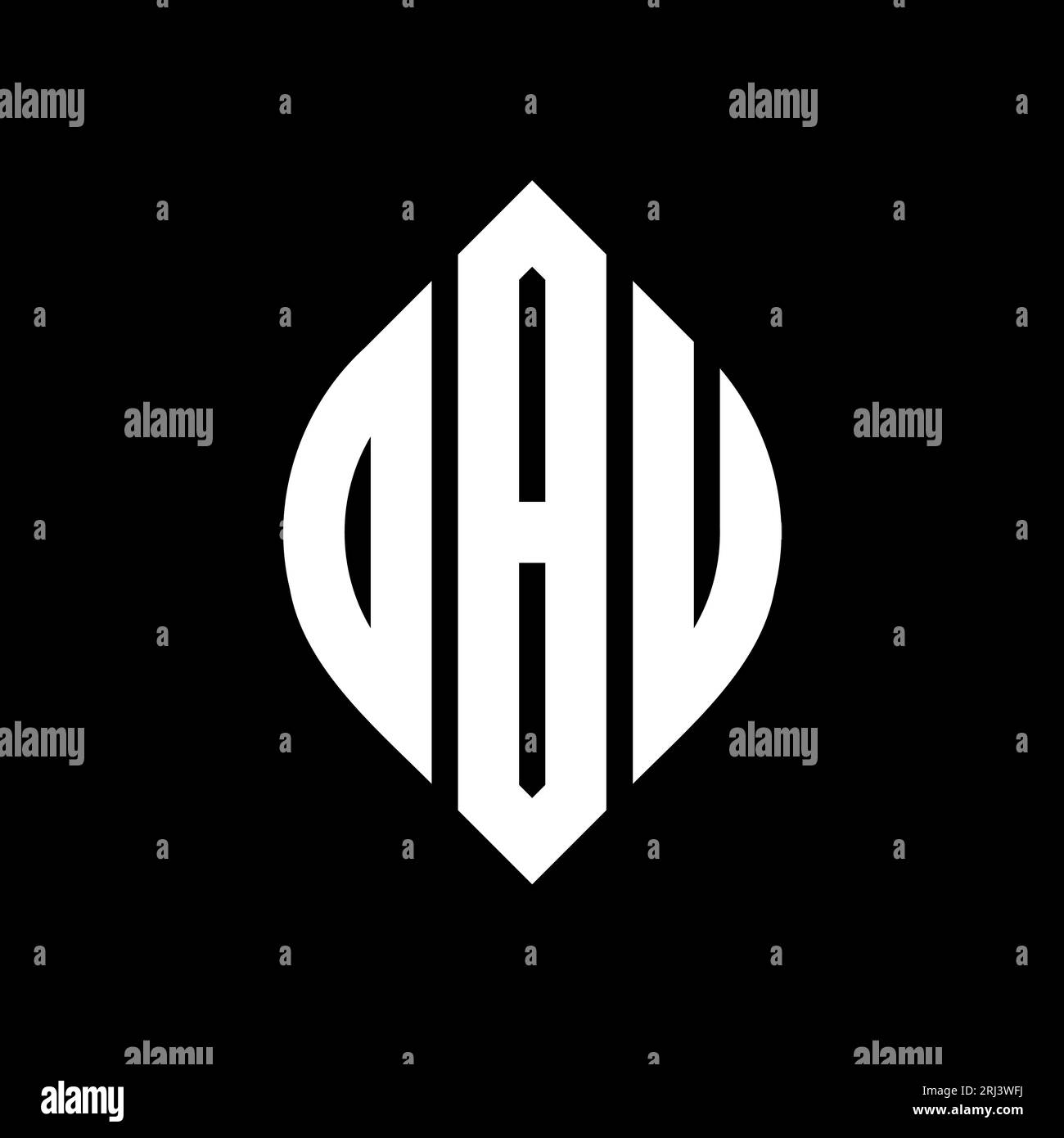 OBU circle letter logo design with circle and ellipse shape. OBU ...