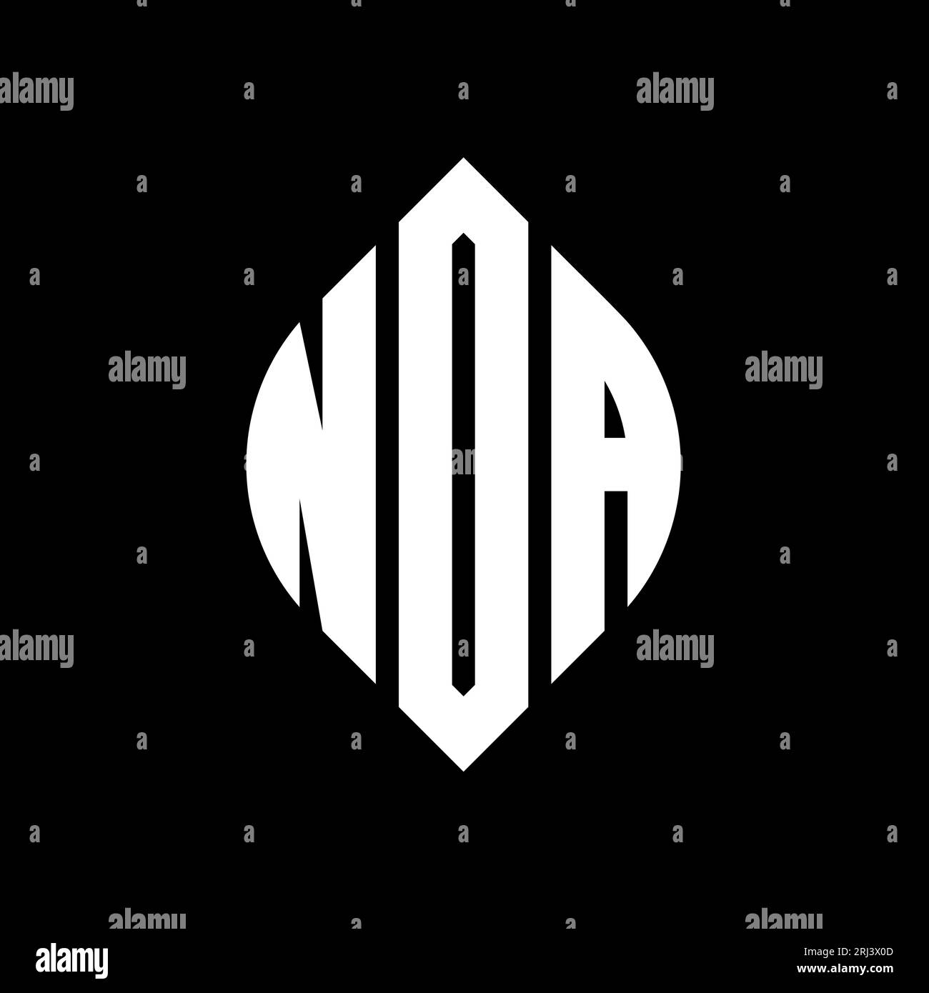 NOA circle letter logo design with circle and ellipse shape. NOA ...