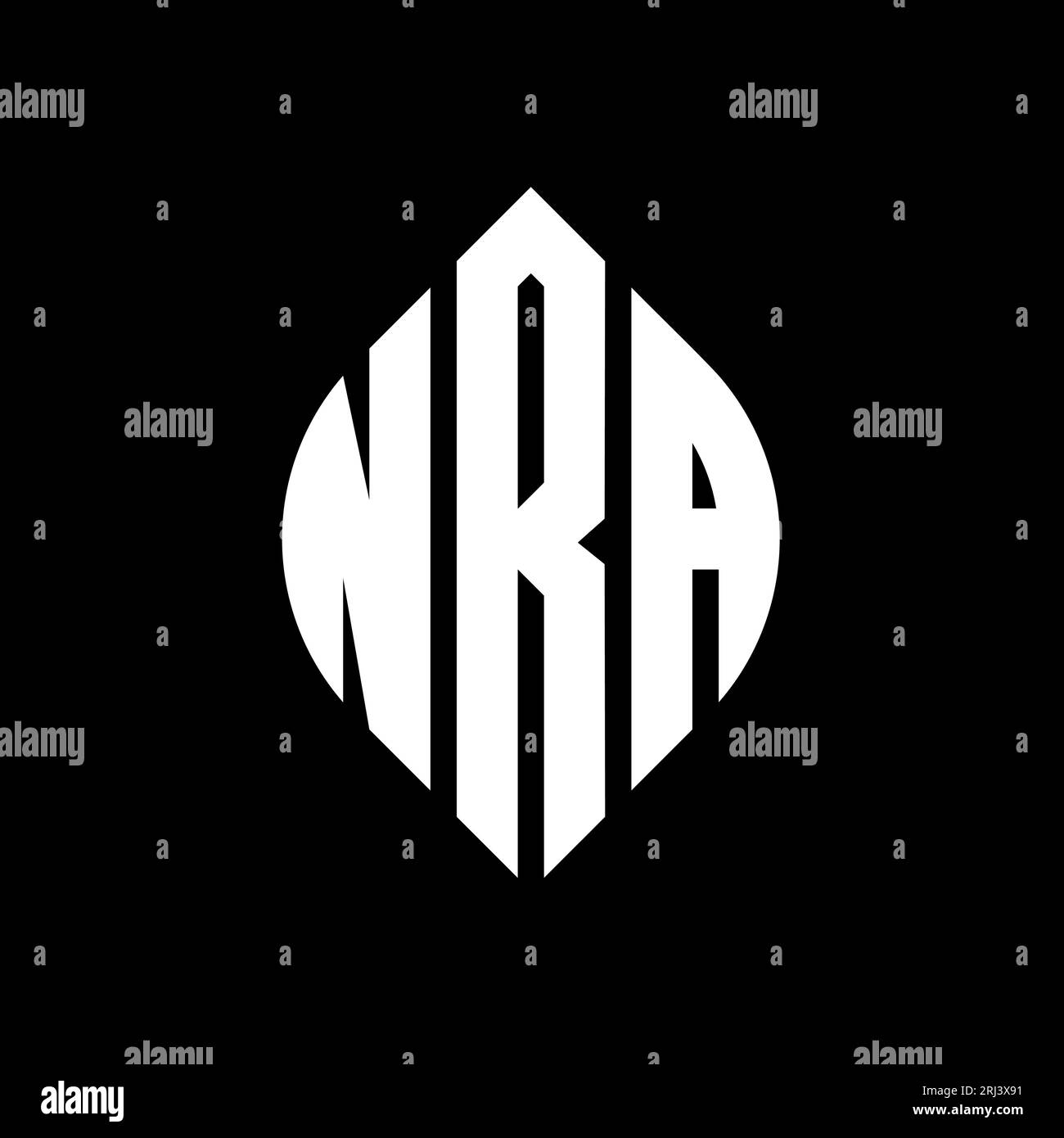 NRA circle letter logo design with circle and ellipse shape. NRA ...