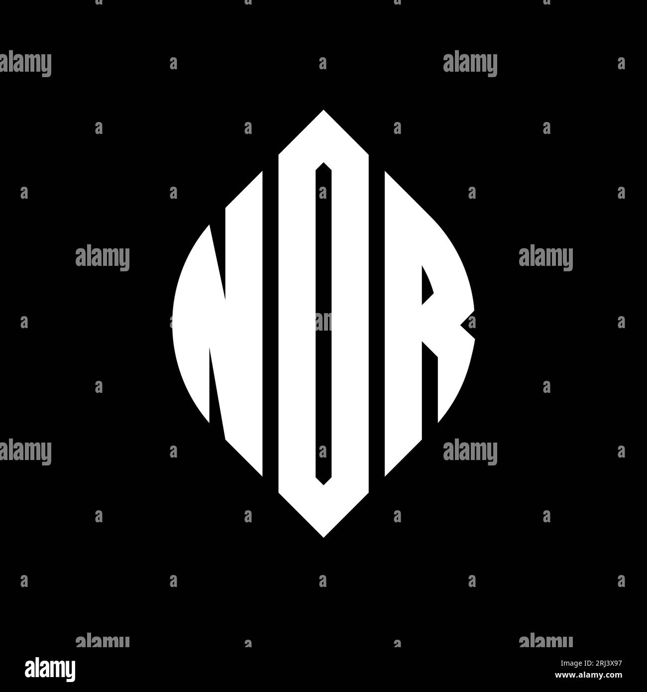 NOR circle letter logo design with circle and ellipse shape. NOR ...