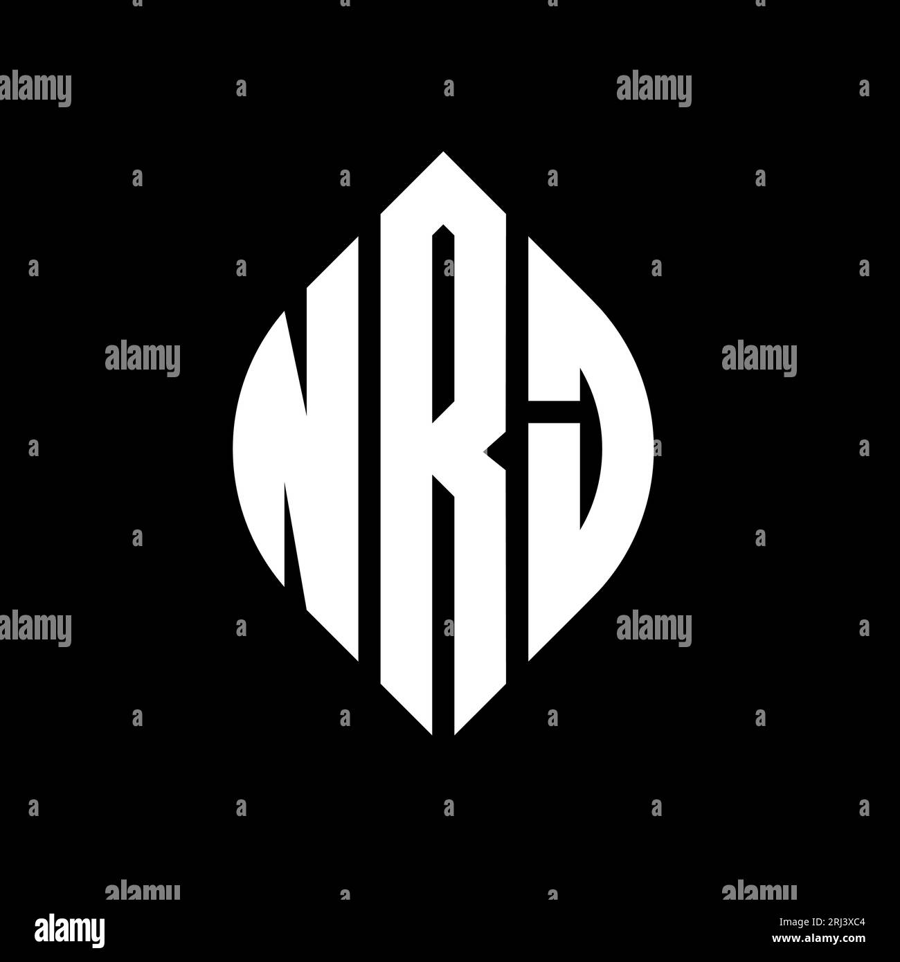 NRJ circle letter logo design with circle and ellipse shape. NRJ ...