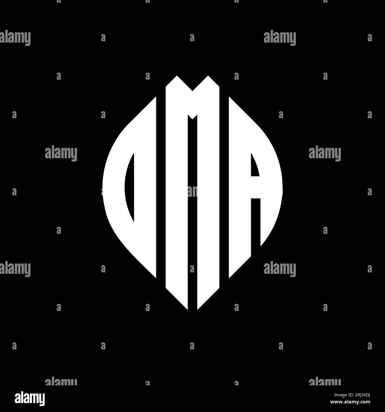OMA circle letter logo design with circle and ellipse shape. OMA ...
