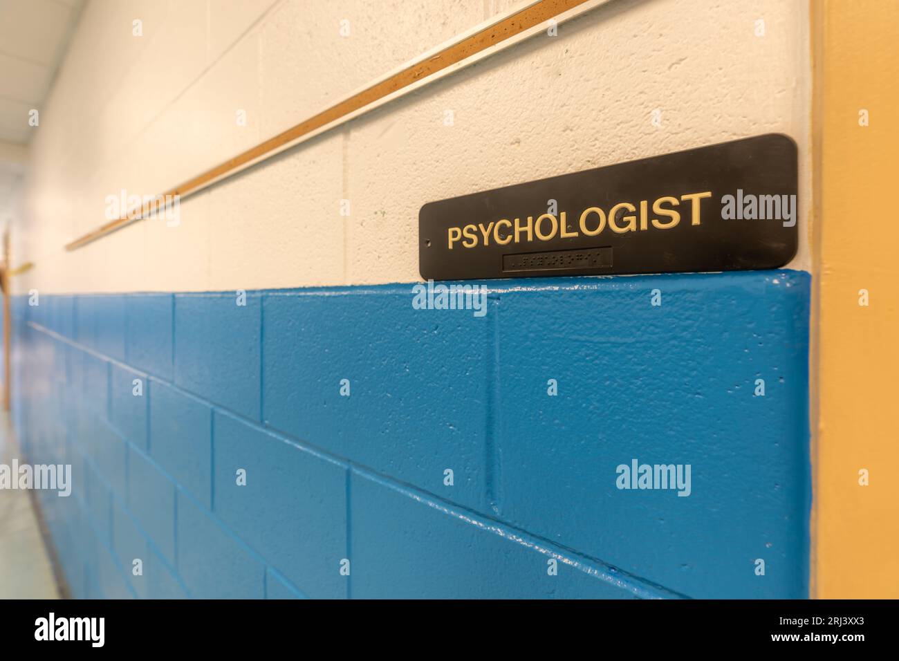 Psychologist Office, counselor office, sign with braille, on a white ...