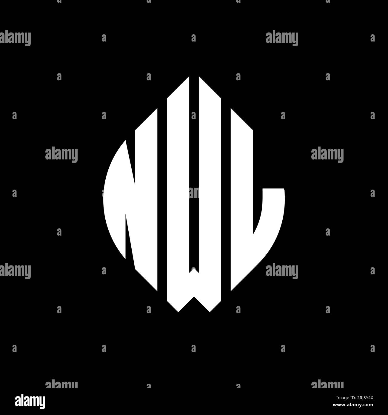 NWL circle letter logo design with circle and ellipse shape. NWL ...