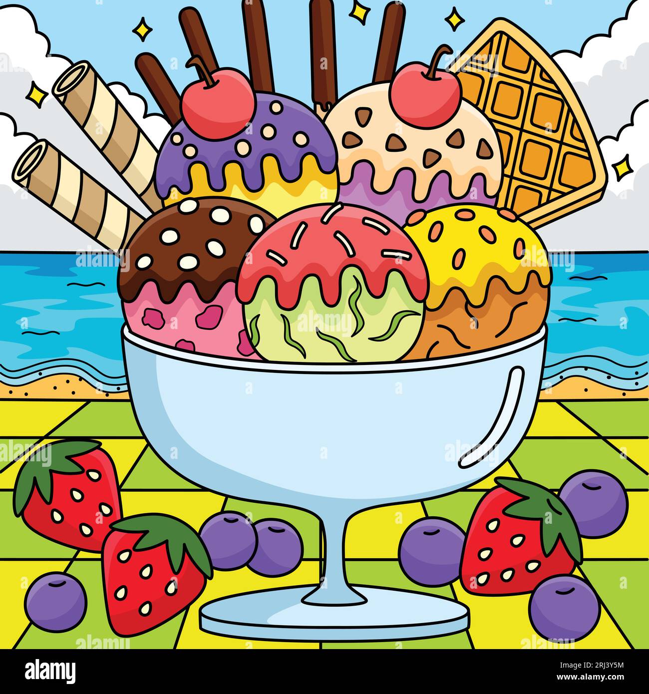 Summer Cartoon Drawing