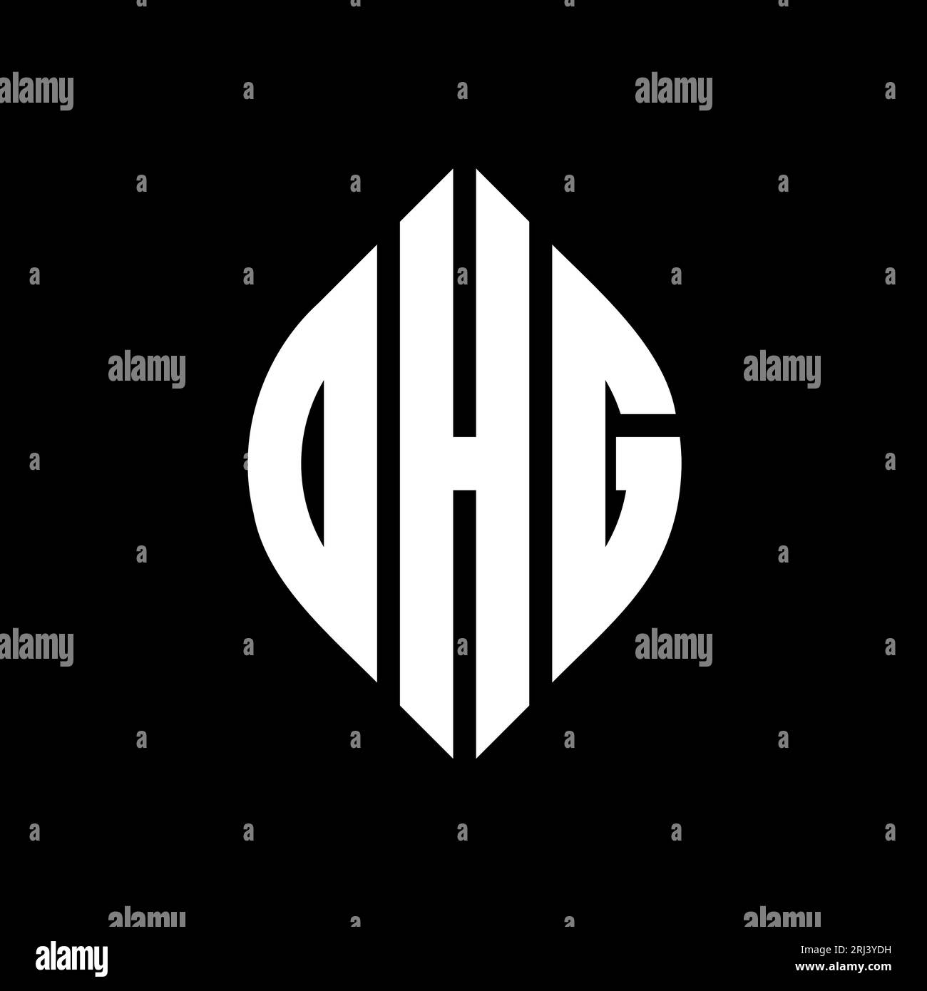 OHG circle letter logo design with circle and ellipse shape. OHG ...
