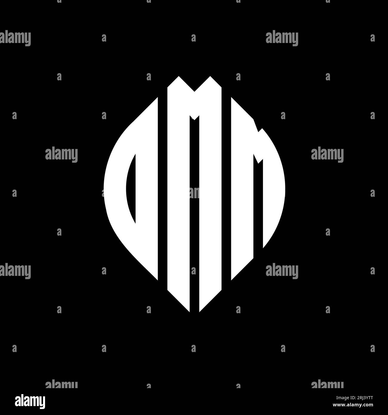 OMM circle letter logo design with circle and ellipse shape. OMM ...