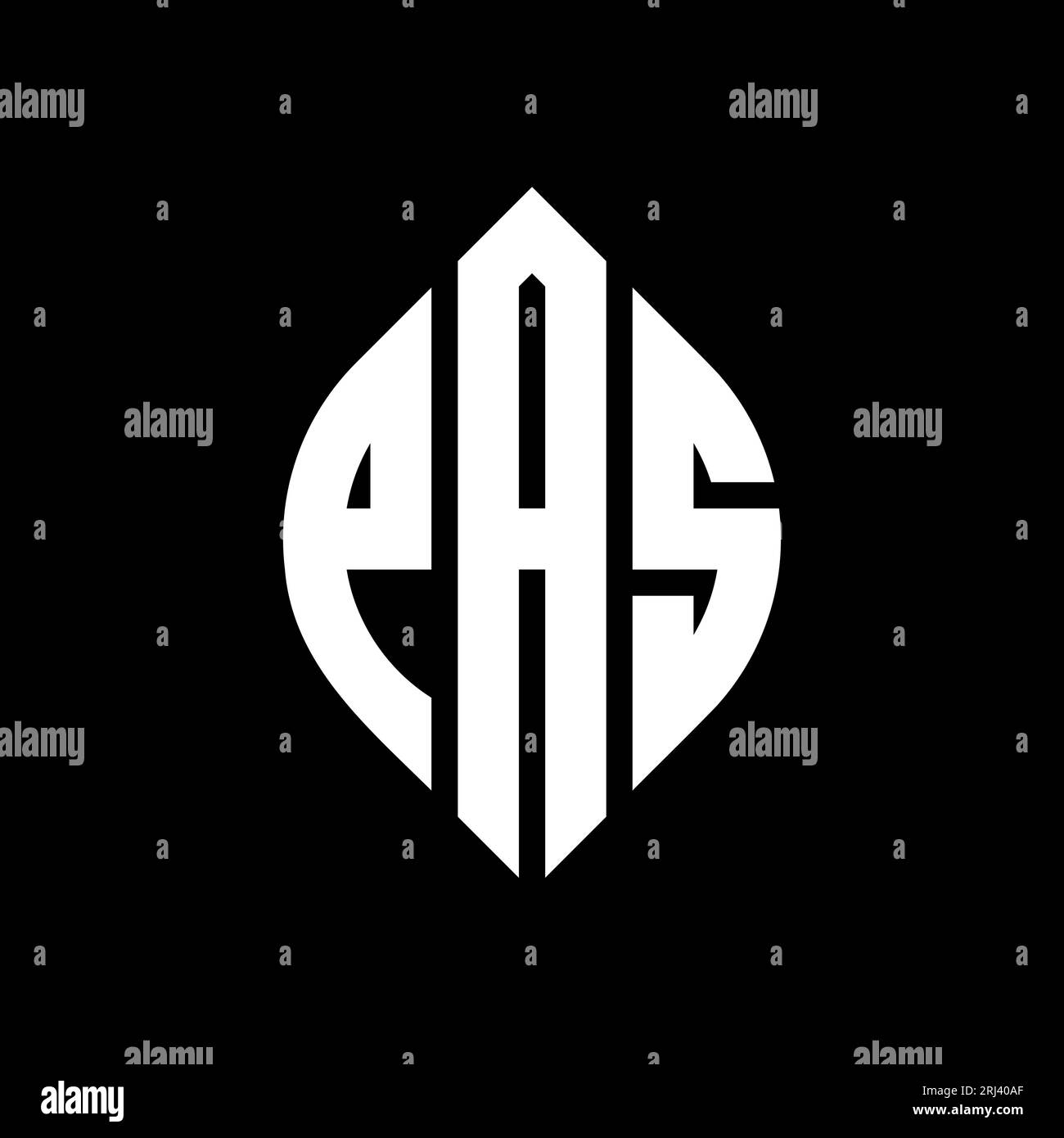 PAS circle letter logo design with circle and ellipse shape. PAS ...