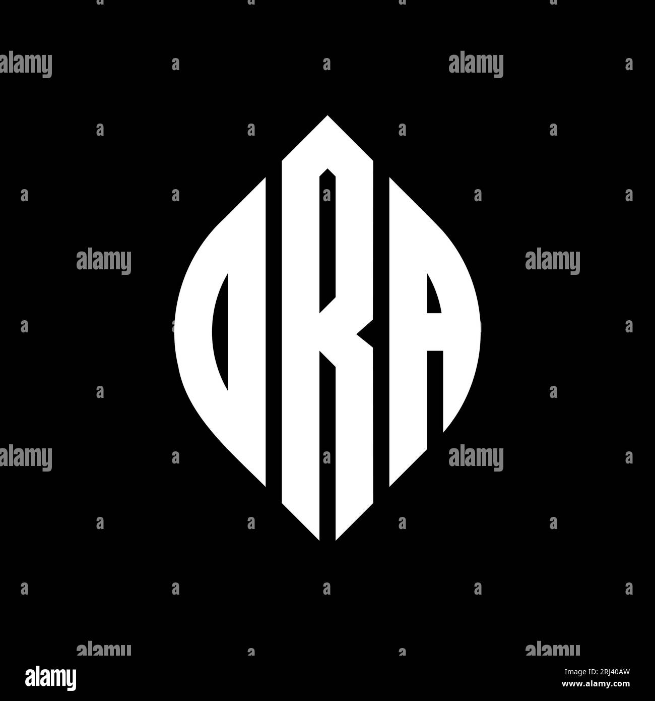 ORA circle letter logo design with circle and ellipse shape. ORA ...