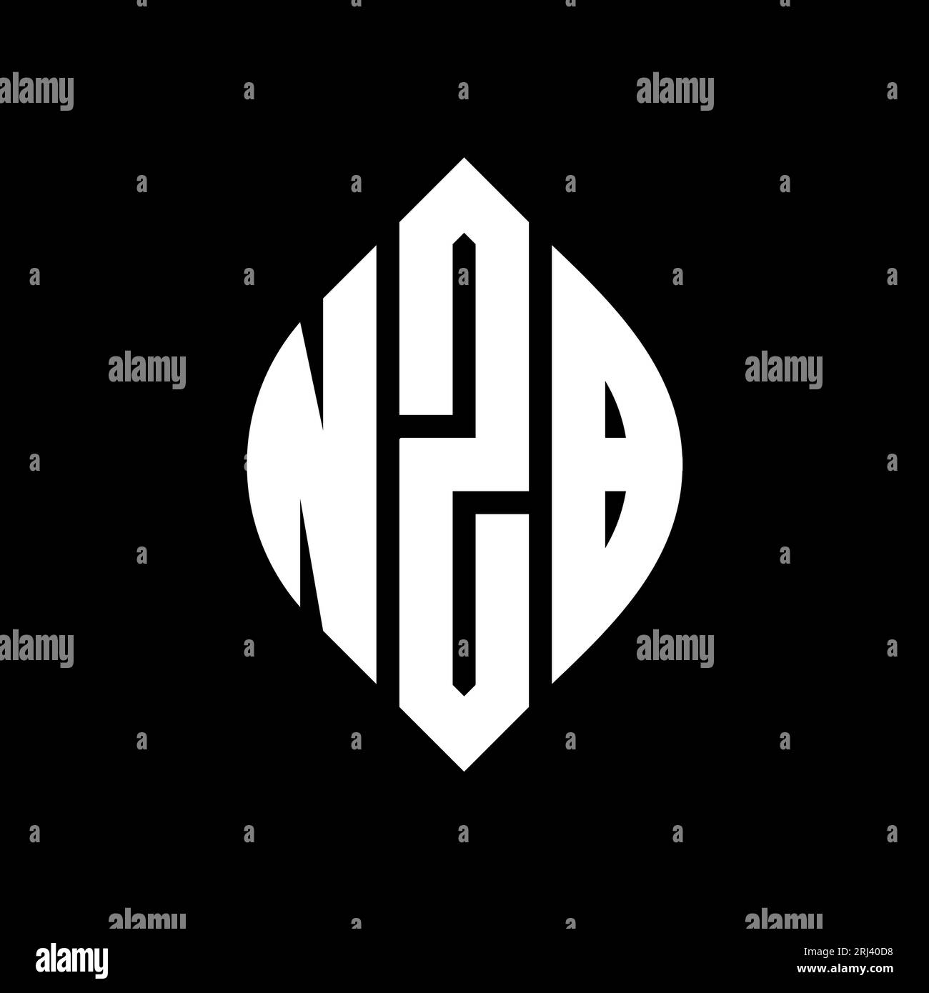 NZB circle letter logo design with circle and ellipse shape. NZB ...
