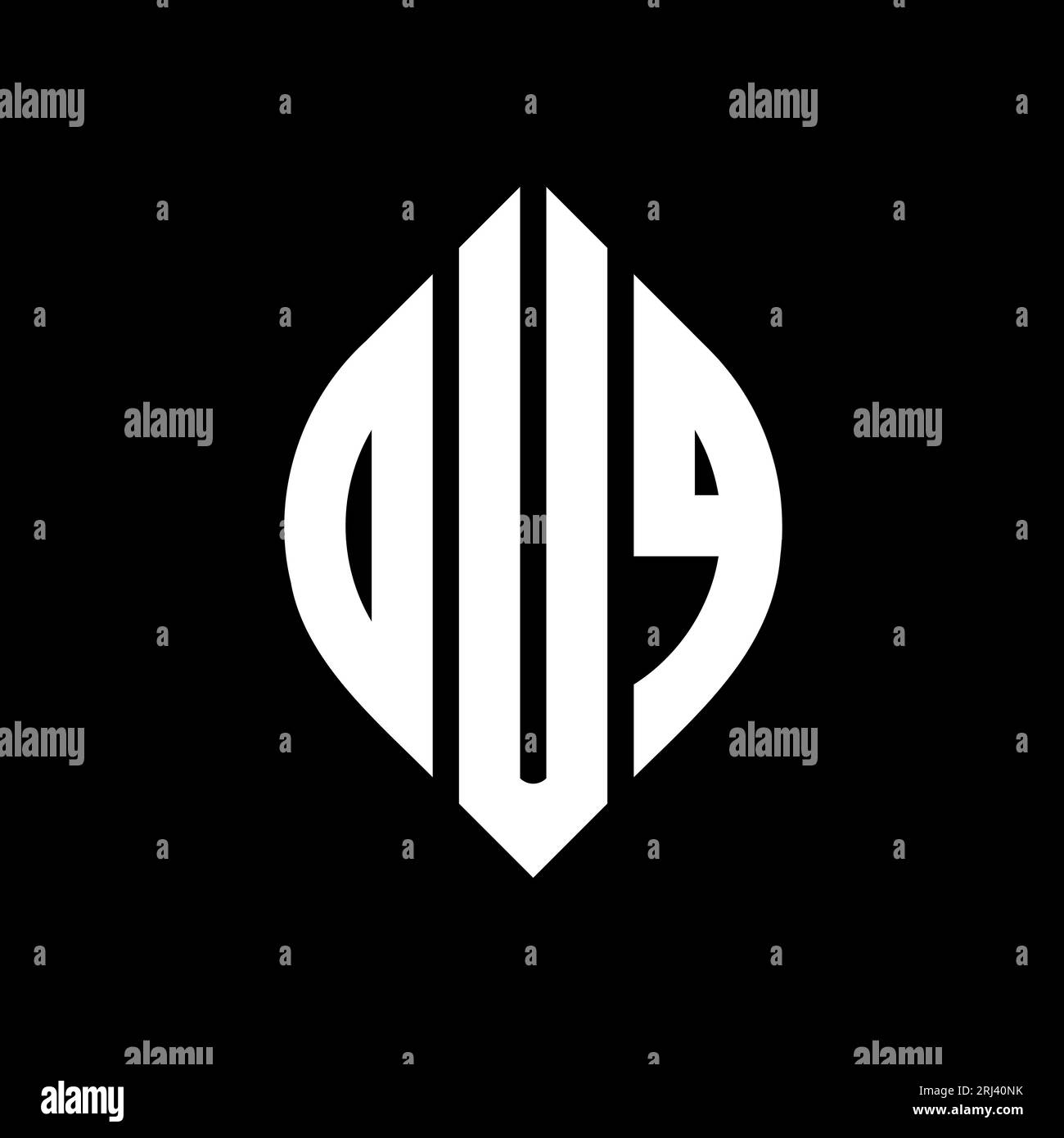 OUQ circle letter logo design with circle and ellipse shape. OUQ ...