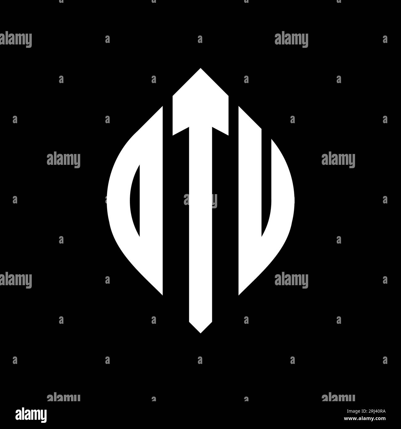 OTU circle letter logo design with circle and ellipse shape. OTU ...