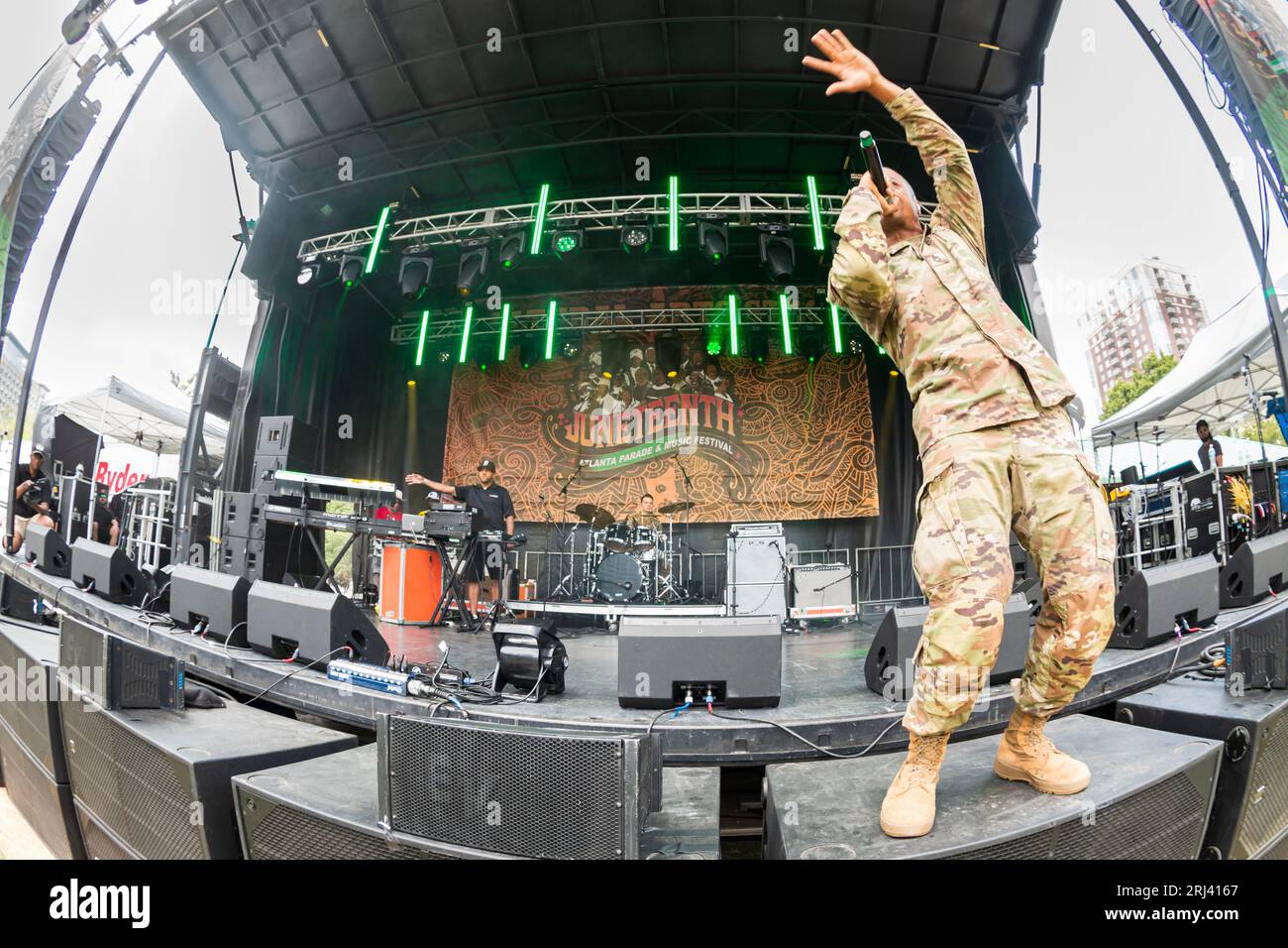 Atlanta, GA / USA – June 17, 2023: Fisheye perspective shows a U.S ...