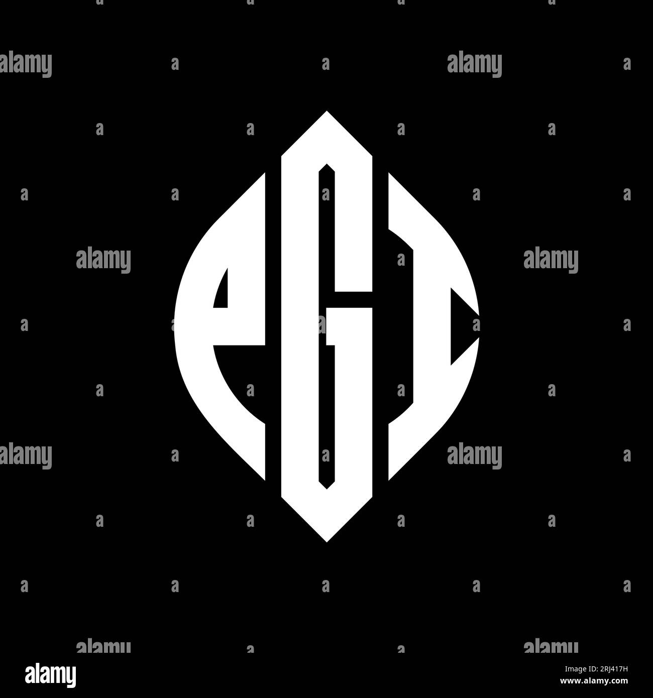 PGI circle letter logo design with circle and ellipse shape. PGI ...
