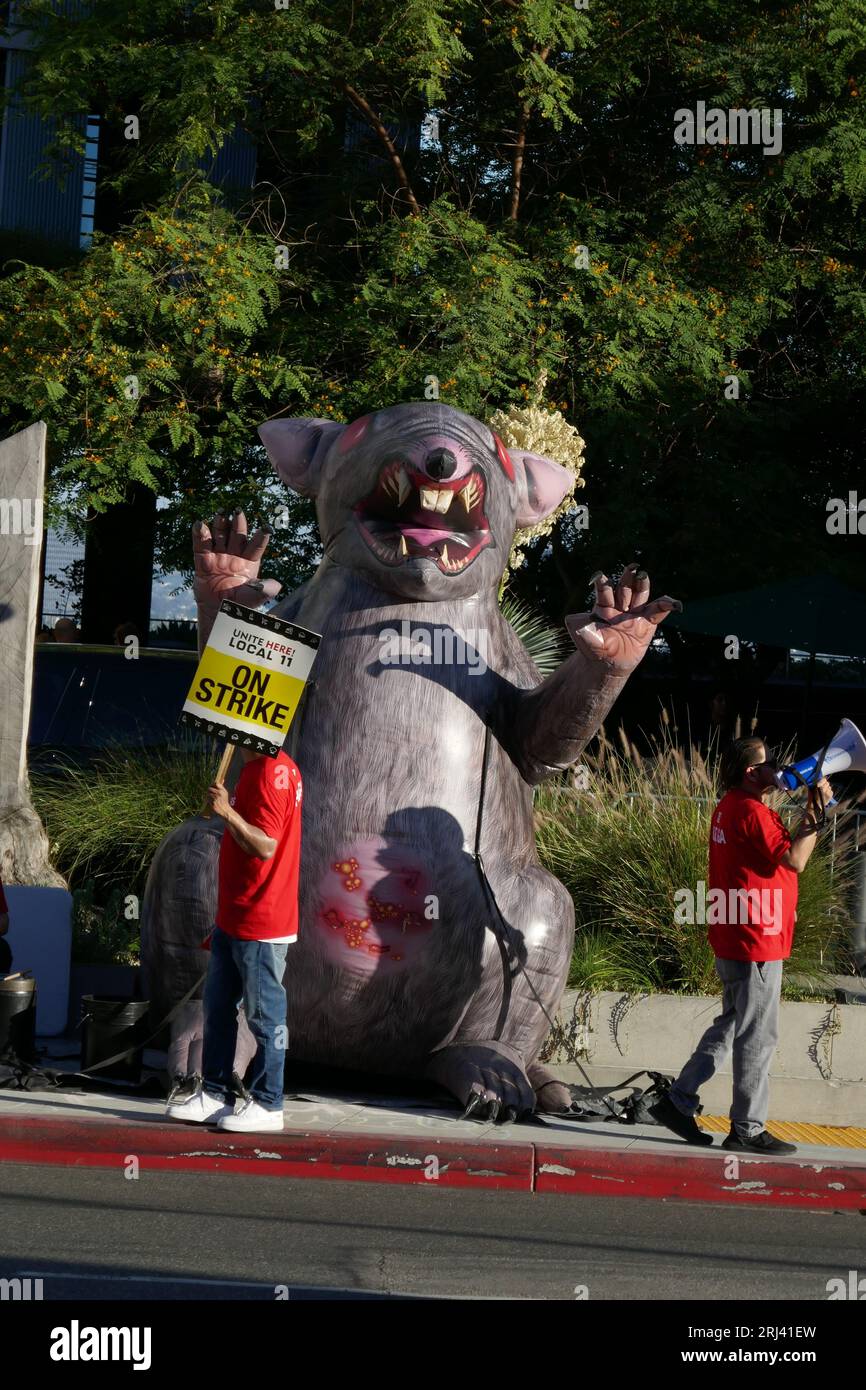 Los Angeles, California, USA 20th July 2023 Rat with Strike of Hotel ...