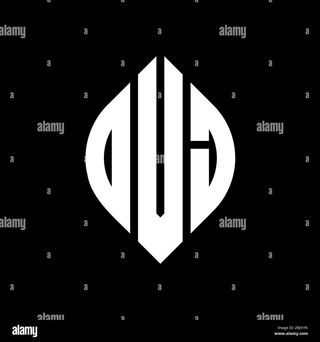 OVJ circle letter logo design with circle and ellipse shape. OVJ ...