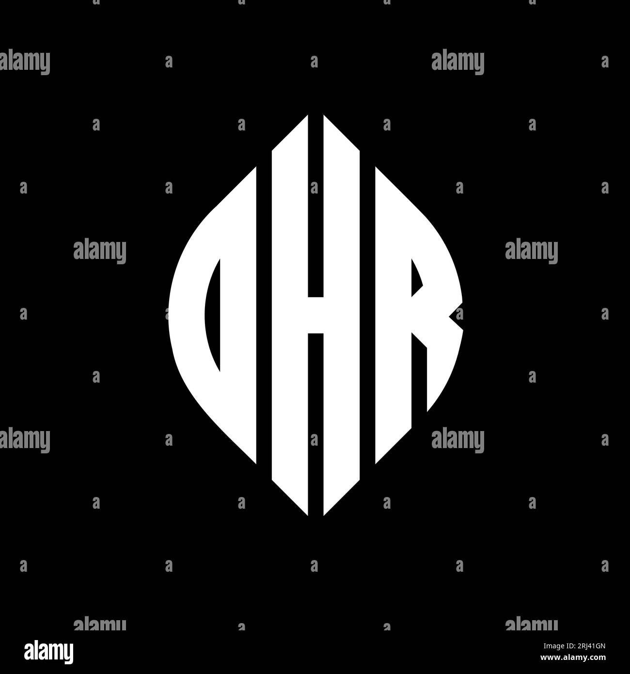 OHR circle letter logo design with circle and ellipse shape. OHR ...