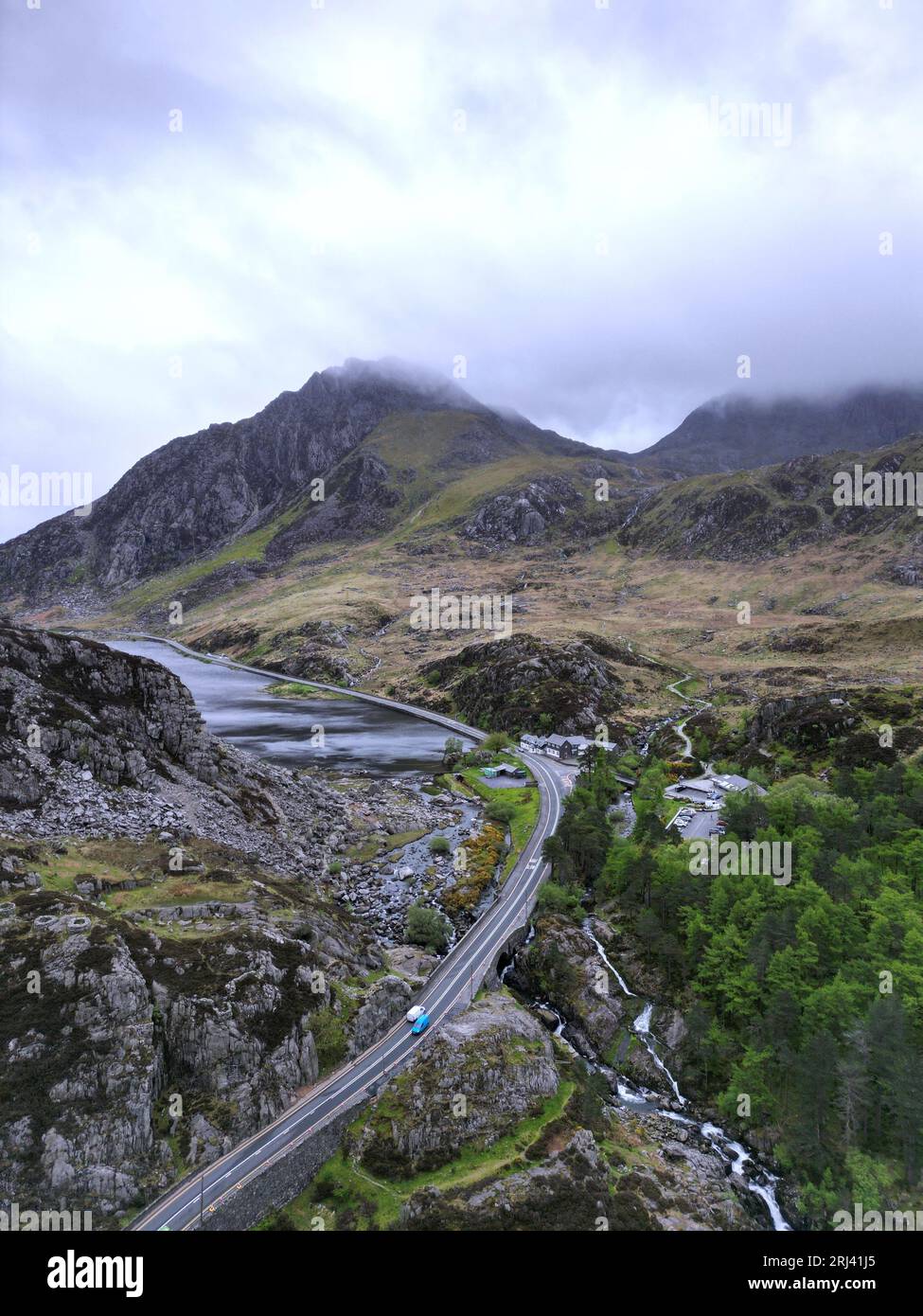 An aerial view of the picturesque Scottish countryside, featuring ...