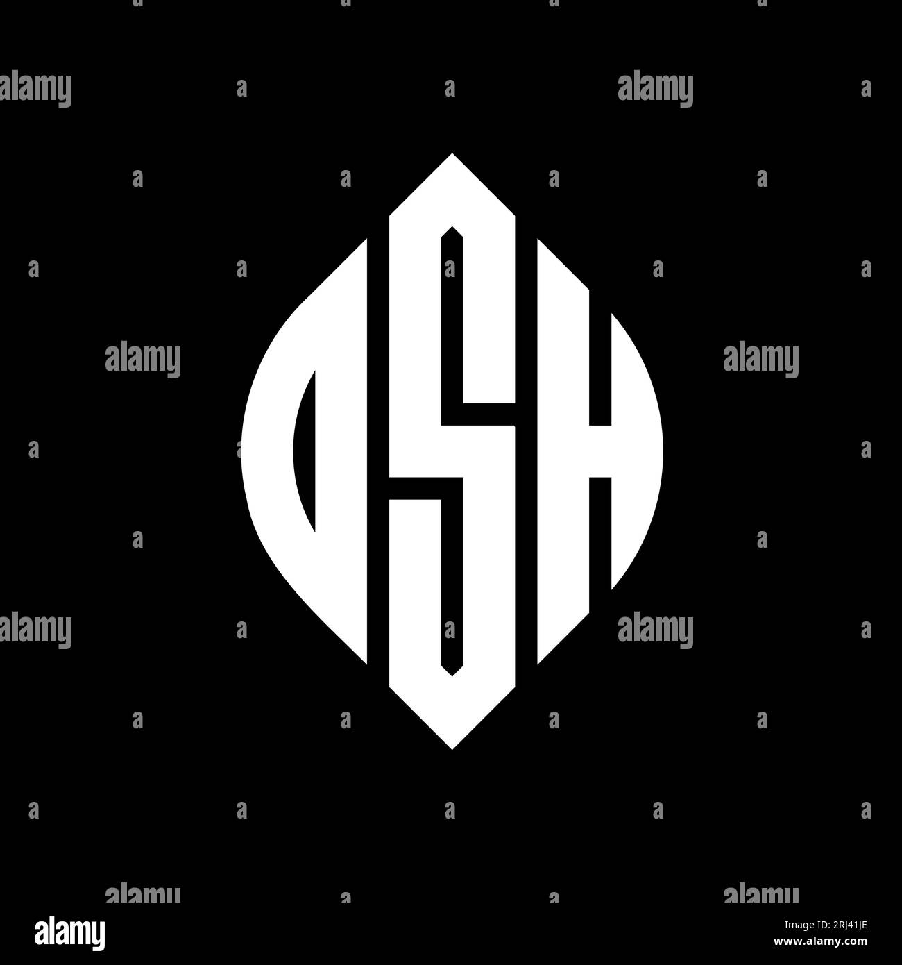 OSH circle letter logo design with circle and ellipse shape. OSH ...