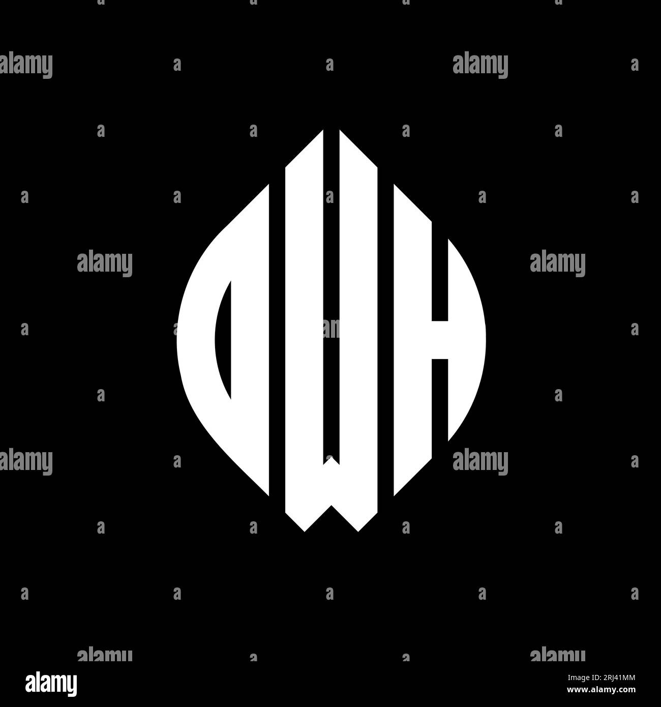 OWH circle letter logo design with circle and ellipse shape. OWH ...