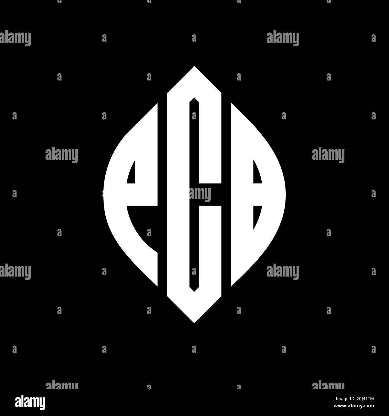 PCB circle letter logo design with circle and ellipse shape. PCB ellipse letters with ...