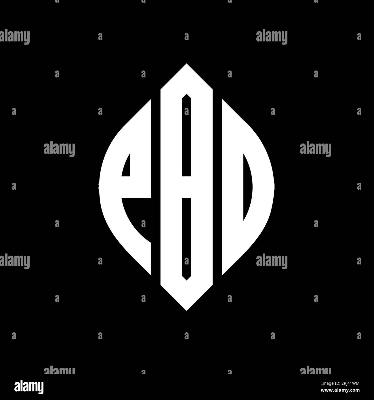 PBO circle letter logo design with circle and ellipse shape. PBO ...