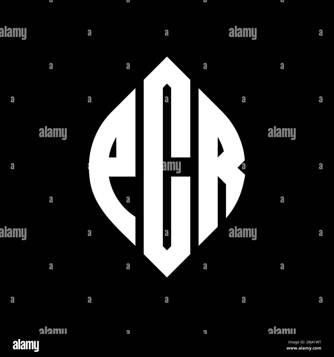 PCR circle letter logo design with circle and ellipse shape. PCR ...