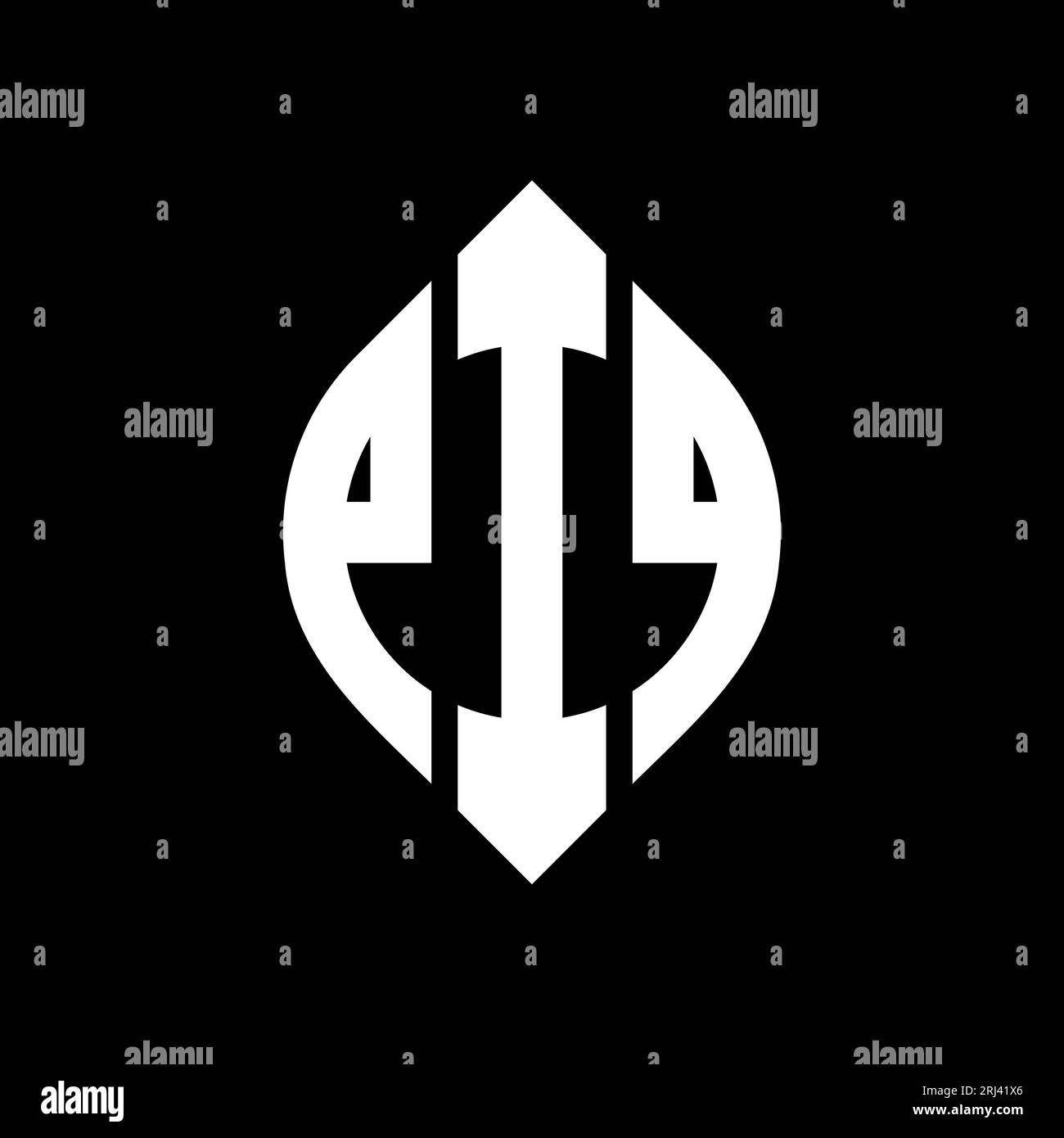 PIQ circle letter logo design with circle and ellipse shape. PIQ ...