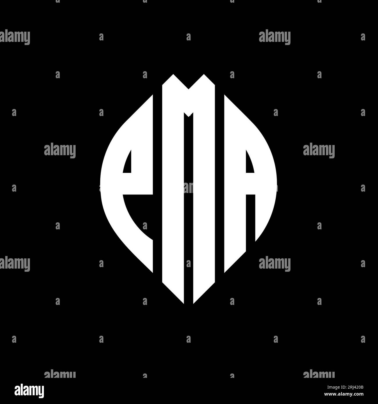 PMA circle letter logo design with circle and ellipse shape. PMA ...