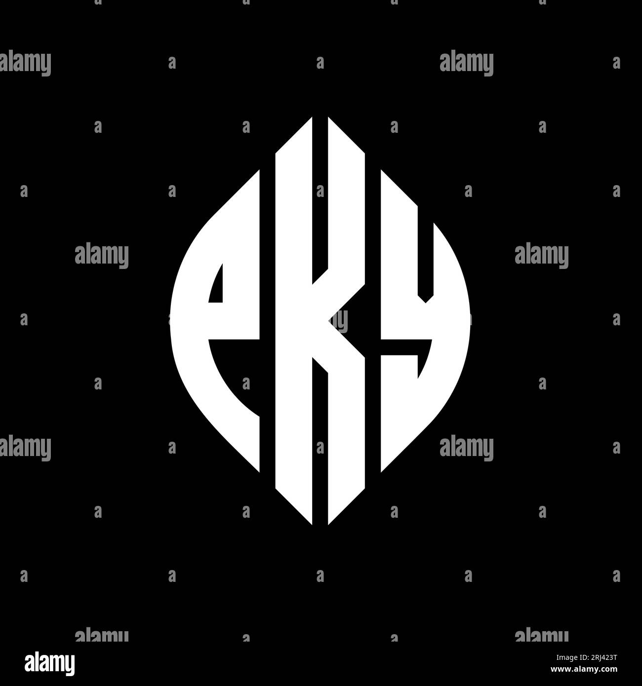PKY circle letter logo design with circle and ellipse shape. PKY ...