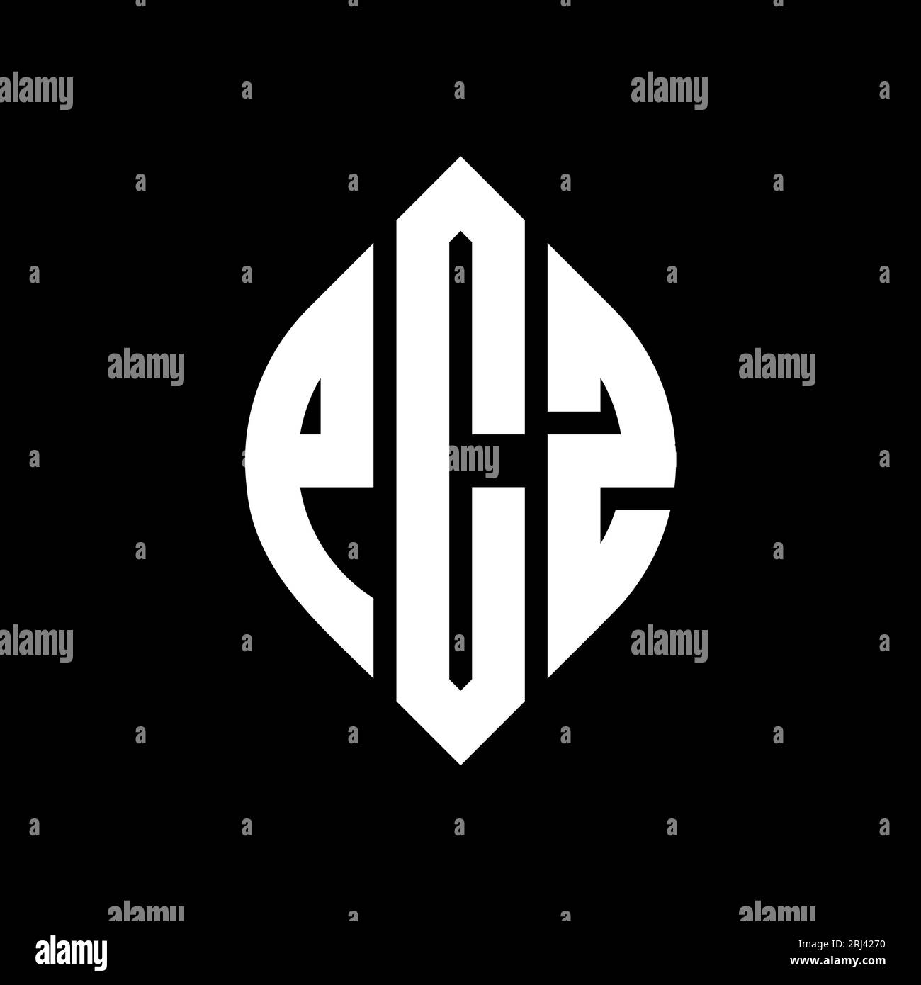 PCZ circle letter logo design with circle and ellipse shape. PCZ ellipse letters with ...