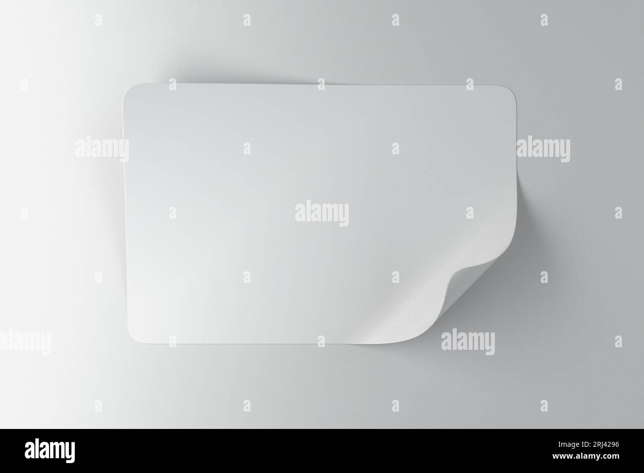 Rectangular white sticker with rounded edges Stock Photo - Alamy