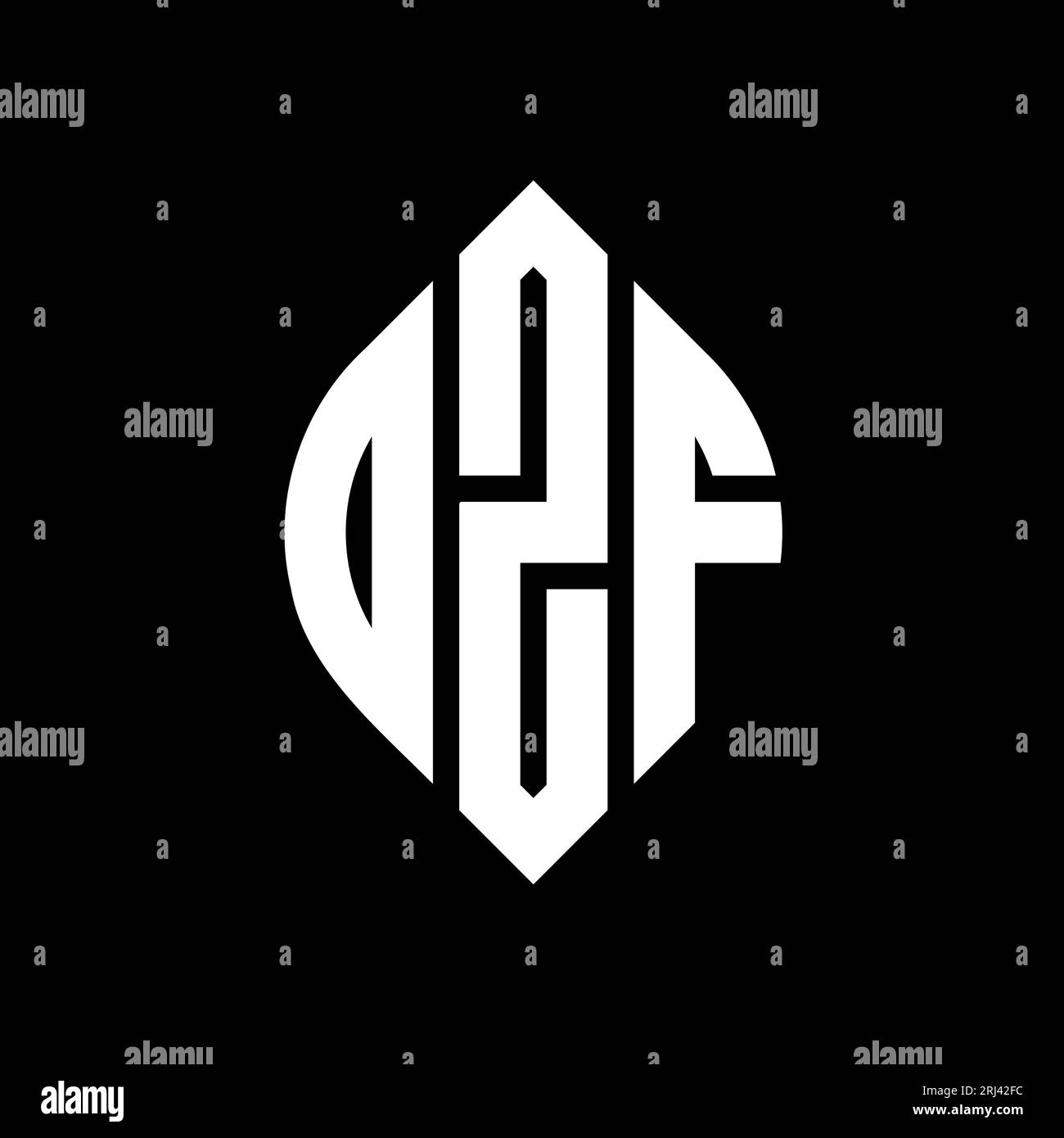 OZF circle letter logo design with circle and ellipse shape. OZF ...