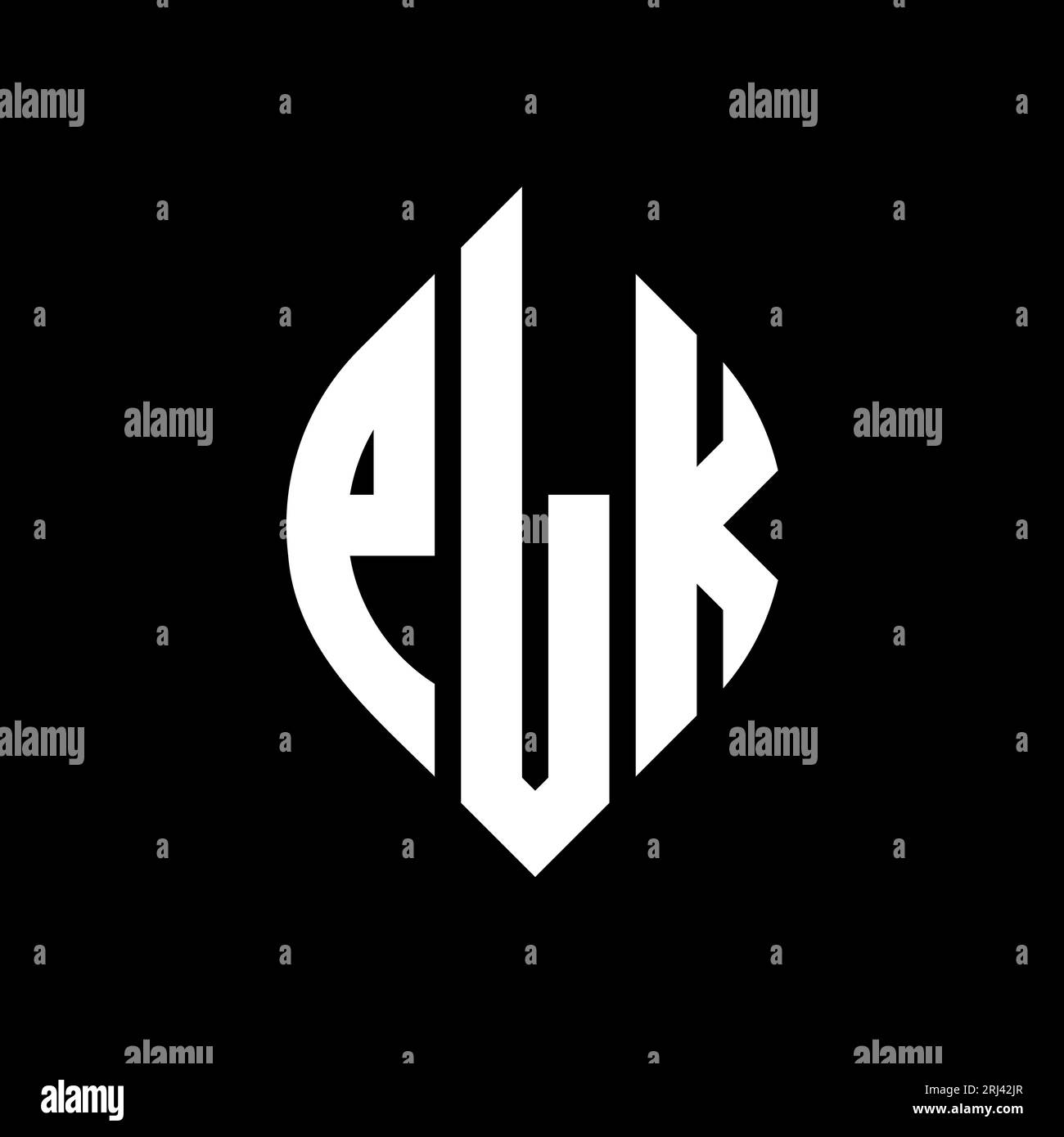 PLK circle letter logo design with circle and ellipse shape. PLK ellipse letters with ...