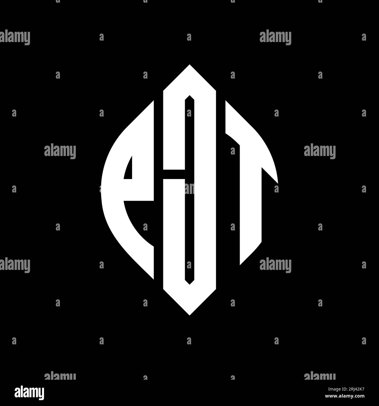 PJT circle letter logo design with circle and ellipse shape. PJT ...