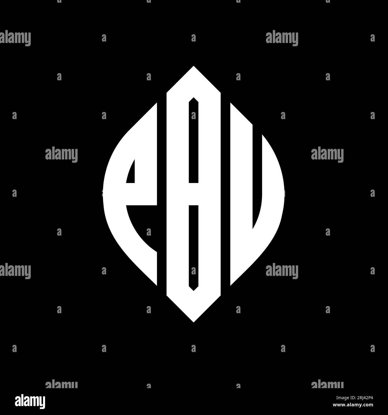 PBU circle letter logo design with circle and ellipse shape. PBU ...