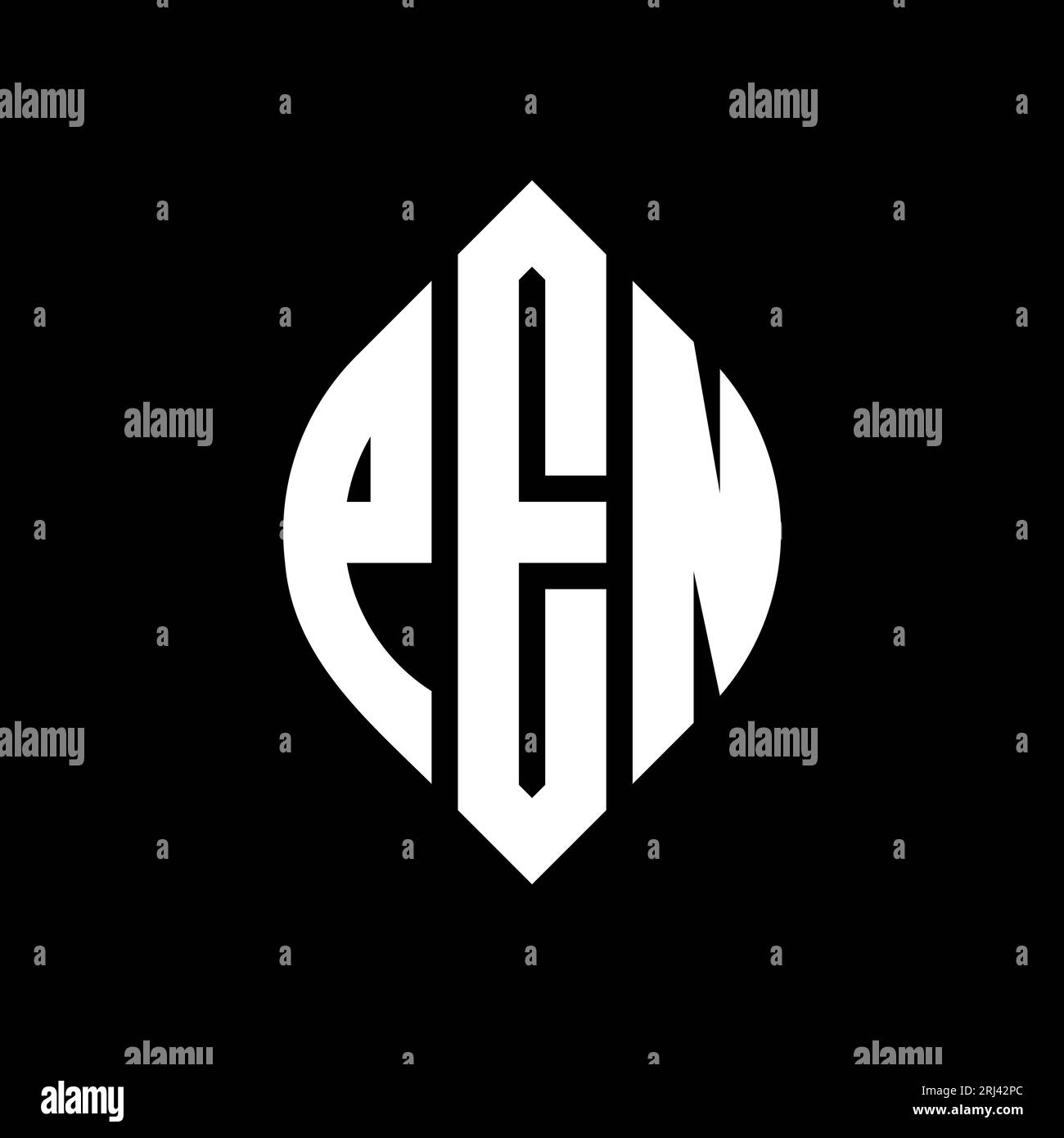 PEN circle letter logo design with circle and ellipse shape. PEN ...