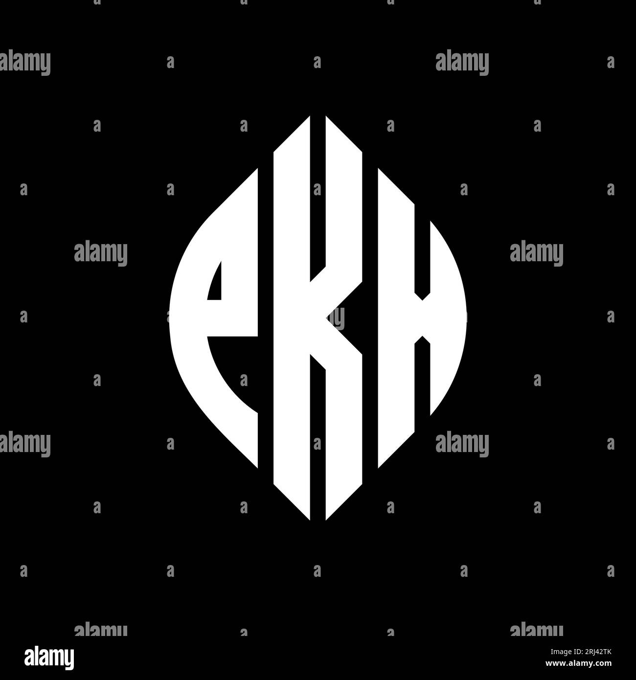 PKX circle letter logo design with circle and ellipse shape. PKX ...