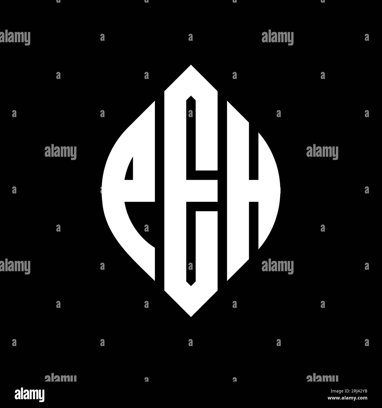 PEH circle letter logo design with circle and ellipse shape. PEH ...