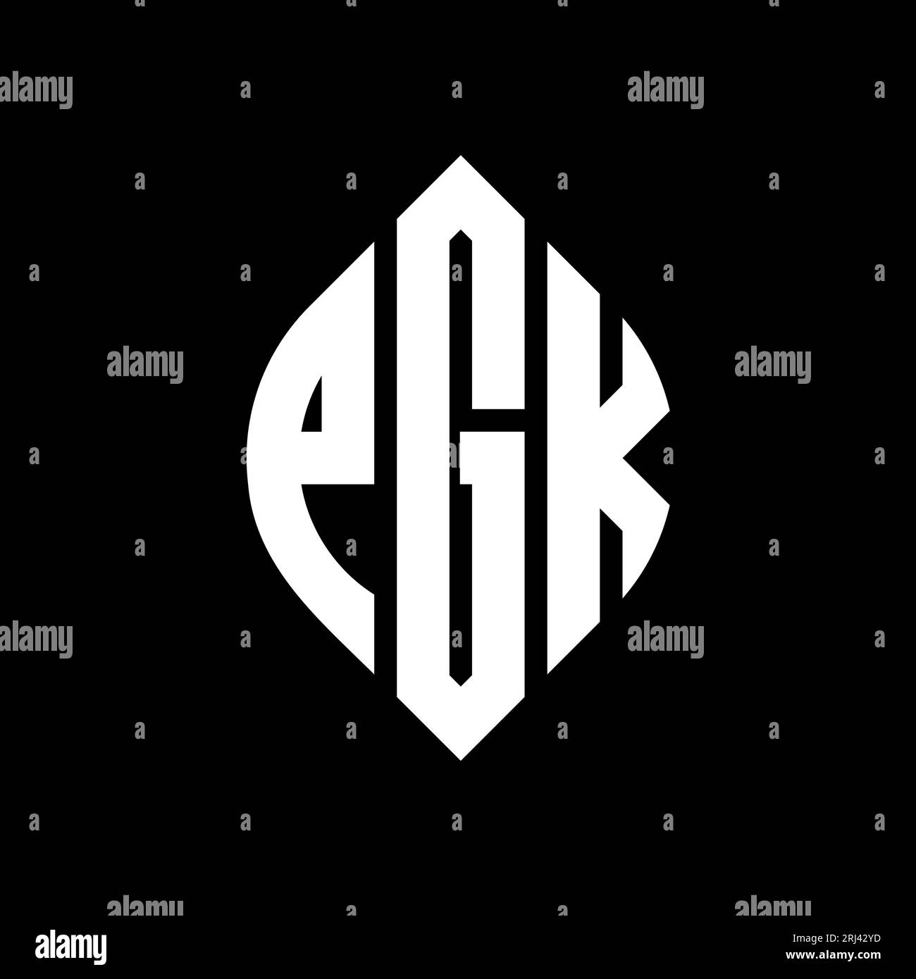 PGK circle letter logo design with circle and ellipse shape. PGK ...
