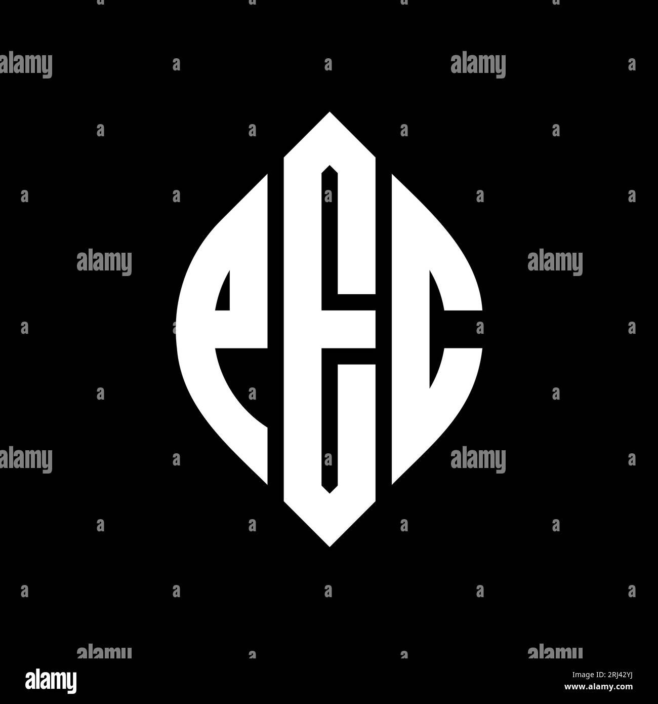 PEC circle letter logo design with circle and ellipse shape. PEC ...